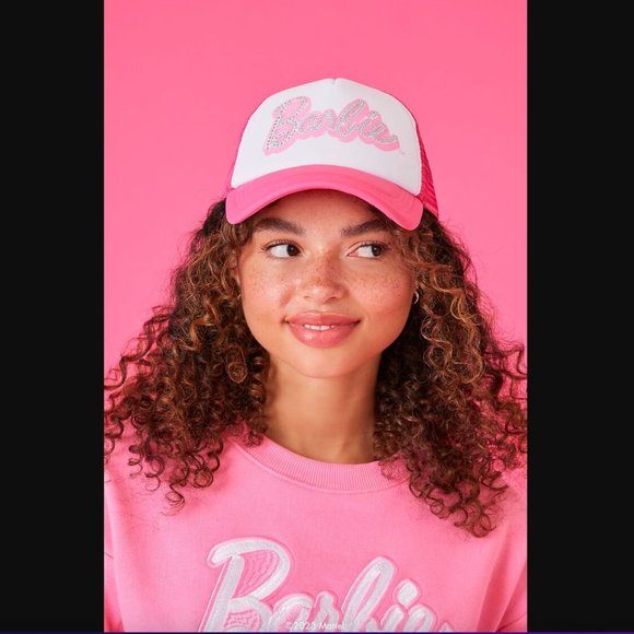 Barbie | Accessories | Barbie X Forever 2 Rhinestone Barbie Trucker Cap ...